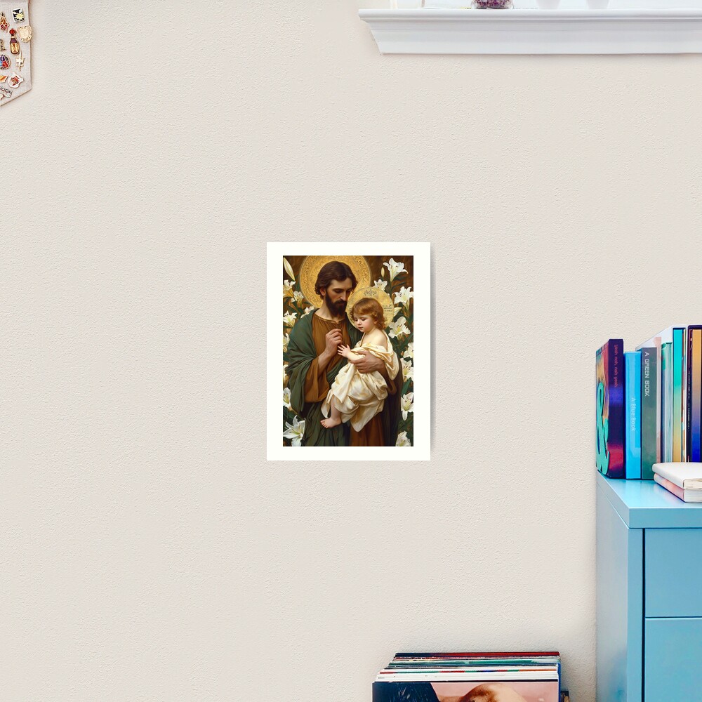 "Saint Joseph and the Christ Child" Poster for Sale by SanctifiedSouls ...