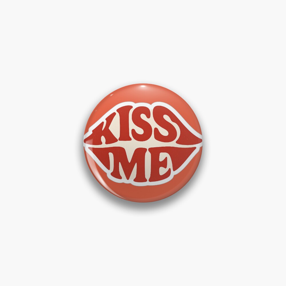 "Kiss Me Lips Shaped Sticker - Retro Typography" Sticker for Sale by ...