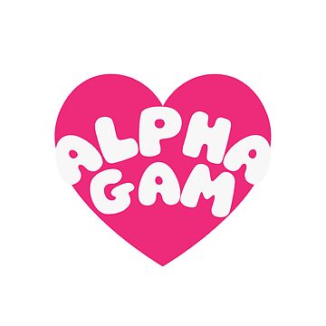 "Alpha Gam Heart" Sticker for Sale by simplysorority | Redbubble