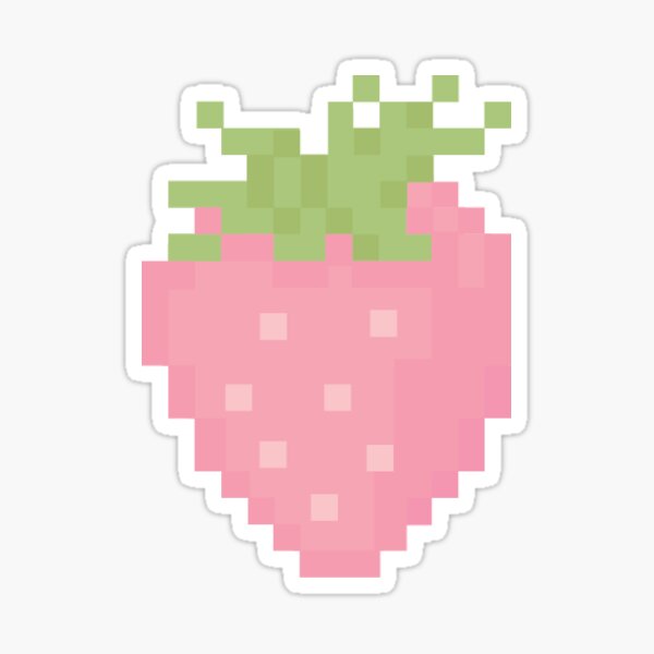 "Pixel Strawberry (small)" Sticker for Sale by brandiggity | Redbubble