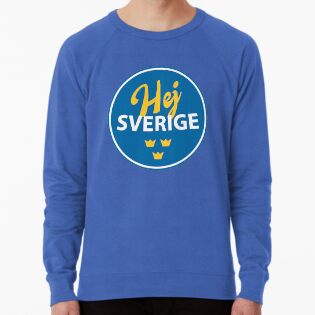 "Hej Sverige, Sweden, circle, blue bg" by Alma-Studio | Redbubble