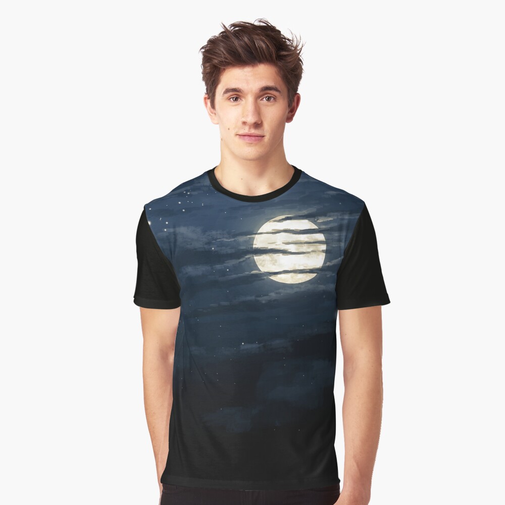 "Midnight Full Moon" T-shirt for Sale by JingerSnap | Redbubble | moon ...