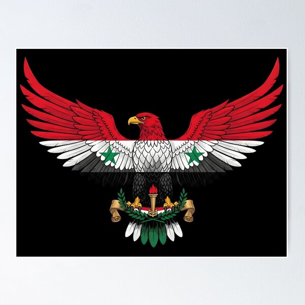 "Syrian Eagle - Majestic Shahin Bird with the Syrian Flag, Symbol of ...