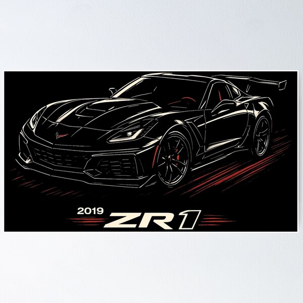 "2019 Corvette ZR1 Supercharged Street Beast in Black and Red" Poster ...