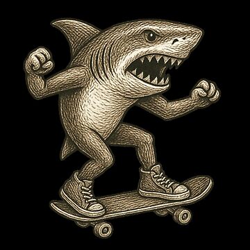 "Skater Shark" Sticker for Sale by imamsoe | Redbubble