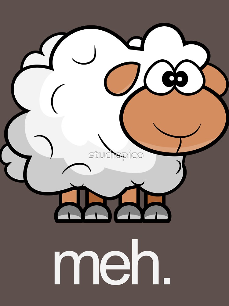 "Comic Sheep Meh" T-shirt for Sale by studiopico | Redbubble | sheep t ...
