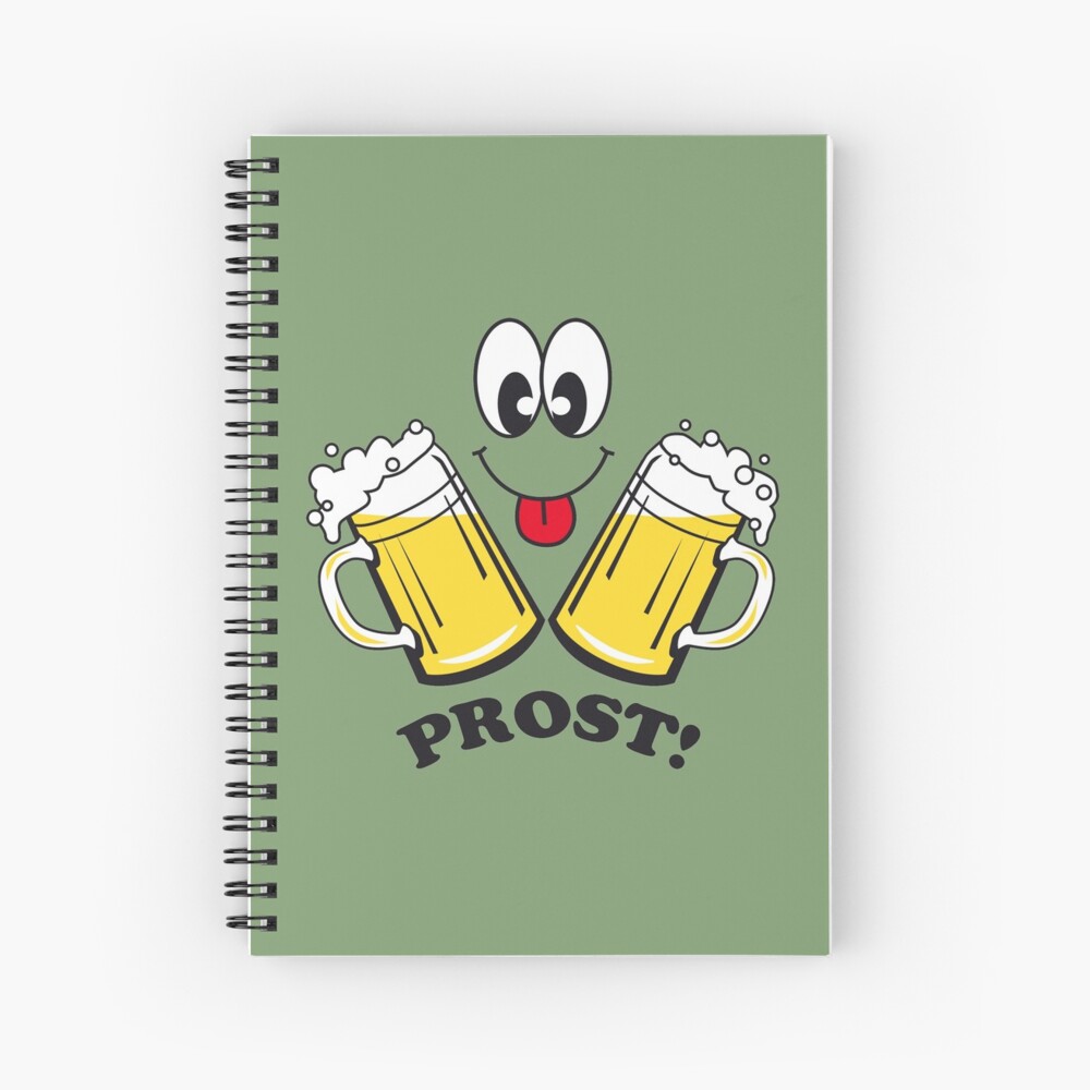 "Prost zwei Mass Bier zum Anstossen lustige Fratze Humor" Spiralblock ...