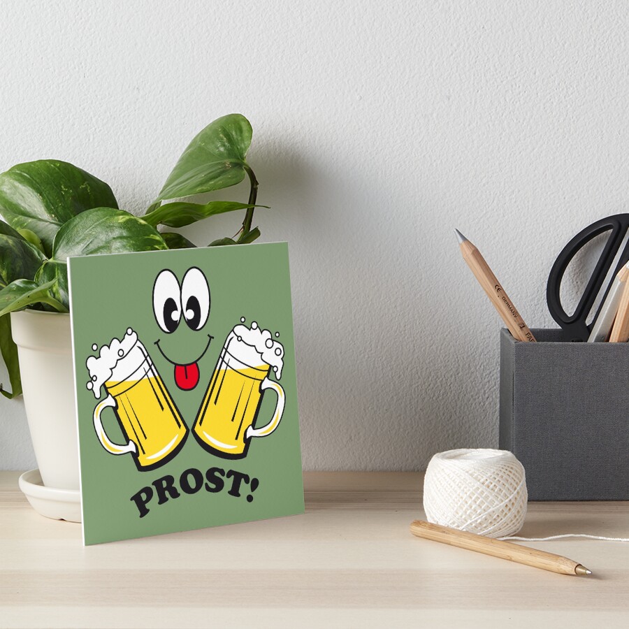 "Prost zwei Mass Bier zum Anstossen lustige Fratze Humor" Galeriedruck ...