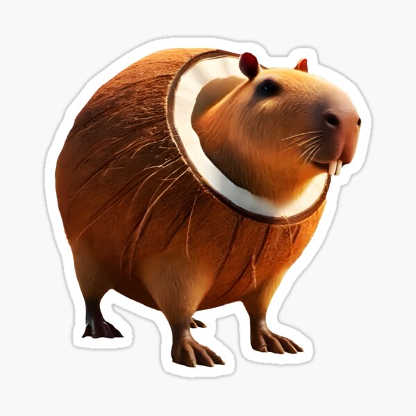 "Burbaloni Luliloli Capibarello Cocossini CUTOUT Brainrot Meme" Sticker ...