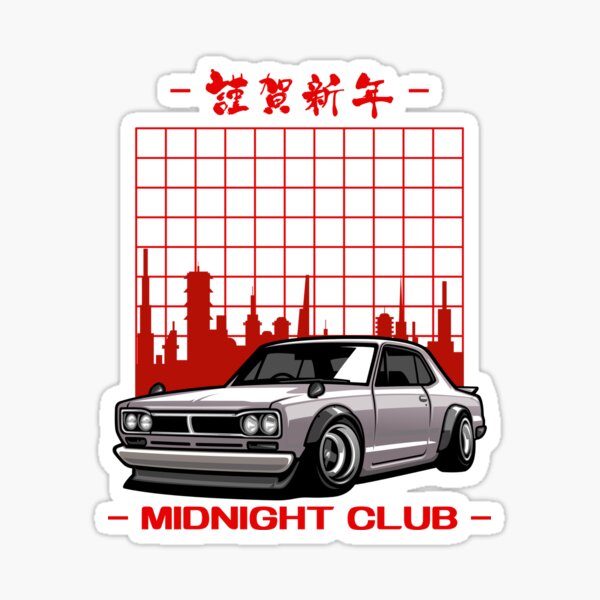 "Midnight club skyline" Sticker for Sale by StricklyDesigns | Redbubble