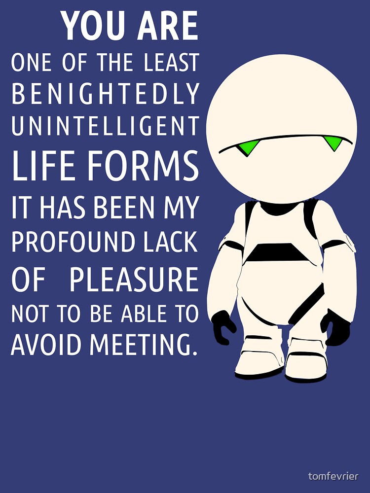 "Marvin intelligence" T-shirt for Sale by tomfevrier | Redbubble | h2g2 ...