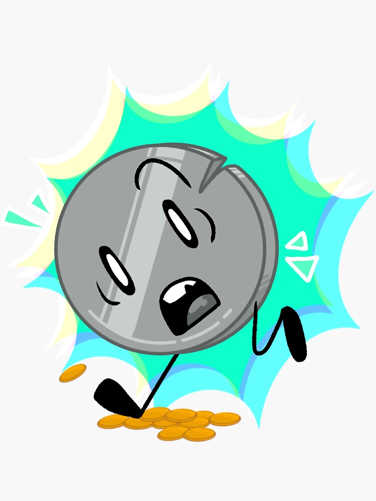 "Nickel BFDI!" Sticker for Sale by Splotchy-ovo | Redbubble