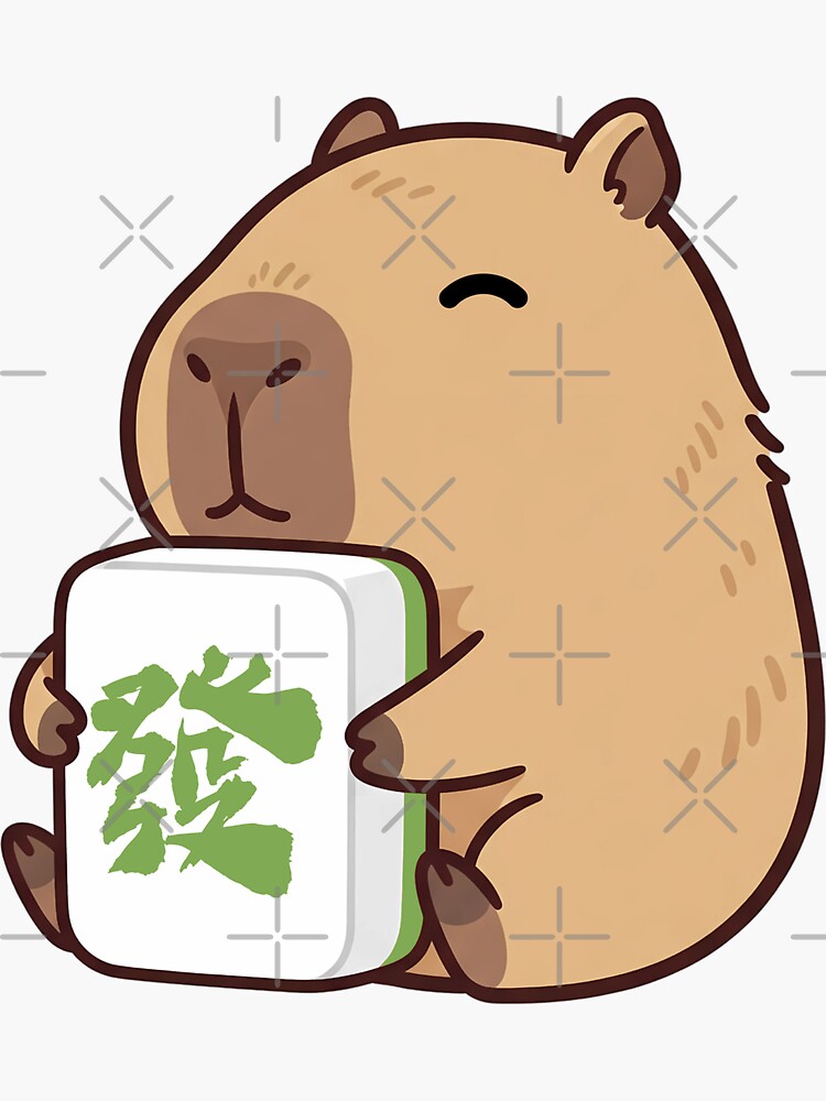 "Mahjong Huat Tile - Capybara" Sticker for Sale by tmyb | Redbubble