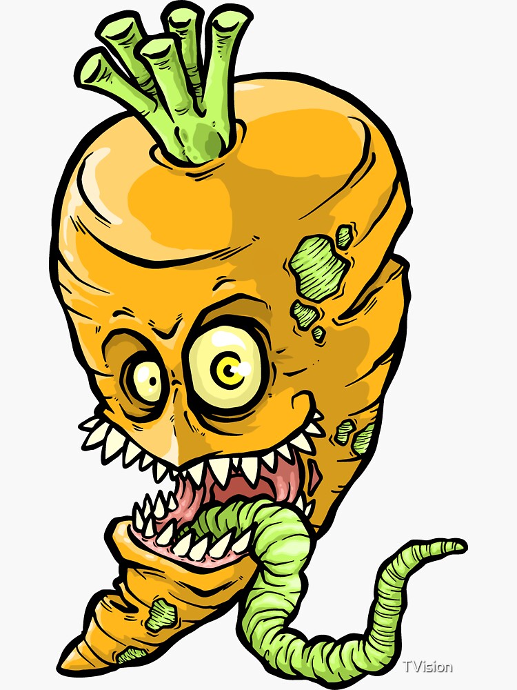 "Zombie Carrot" Sticker for Sale by TVision | Redbubble