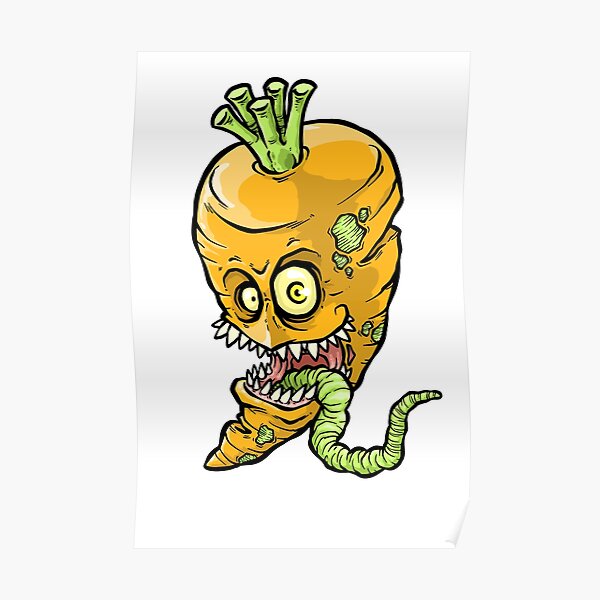 "Zombie Carrot" Poster for Sale by TVision | Redbubble