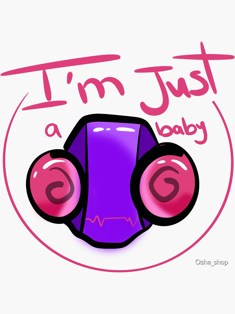 "Rottmnt Shelldon-Inspired Bot – “I’m Just a Baby” Meme Design" Sticker ...