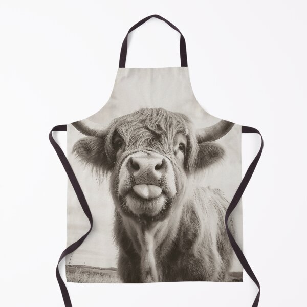 "Cheeky Highland Cow " Apron for Sale by wildtribe | Redbubble