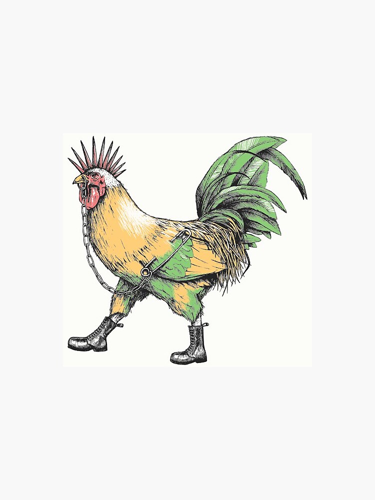 "Punk Rock Chicken..." Sticker for Sale by steveothehero | Redbubble