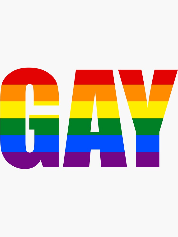"Gay Large Text" Sticker for Sale by king-eli | Redbubble