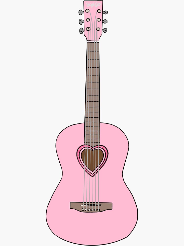 "Pink Heart Guitar" Sticker for Sale by andreastunner | Redbubble