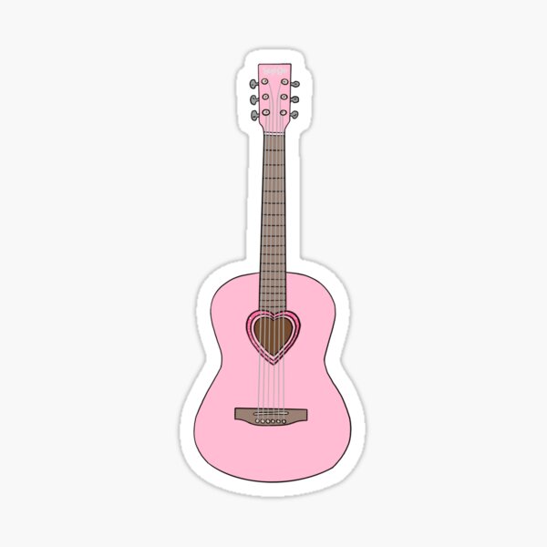 "Pink Heart Guitar" Sticker for Sale by andreastunner | Redbubble