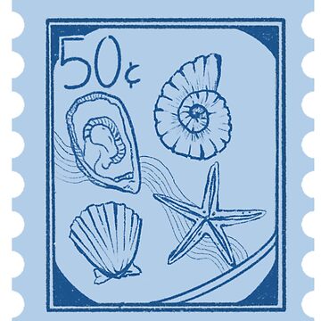 "Sea creature Vintage Ocean Post Stamp" Sticker for Sale by Abbywhale ...