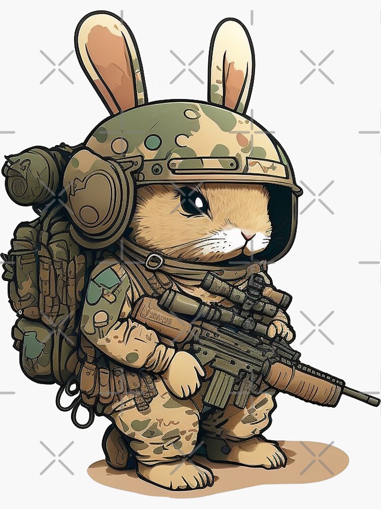 "Tactical Bunny Sticker" Sticker for Sale by INFIDEL | Redbubble