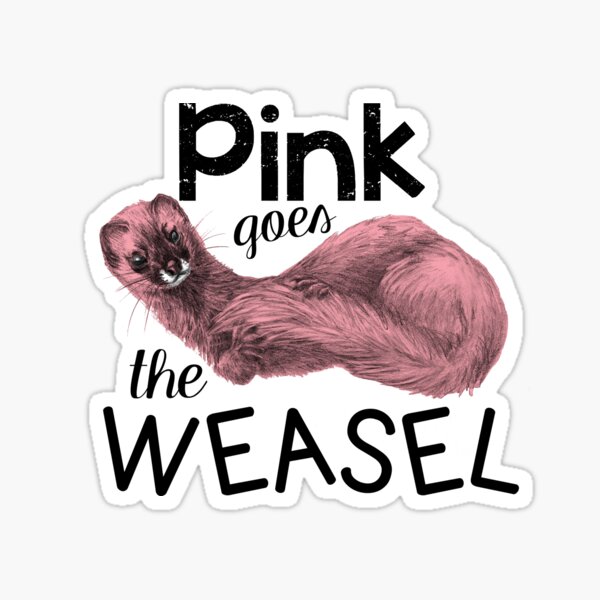 "Pink goes the weasel !!" Sticker for Sale by belettelepink | Redbubble