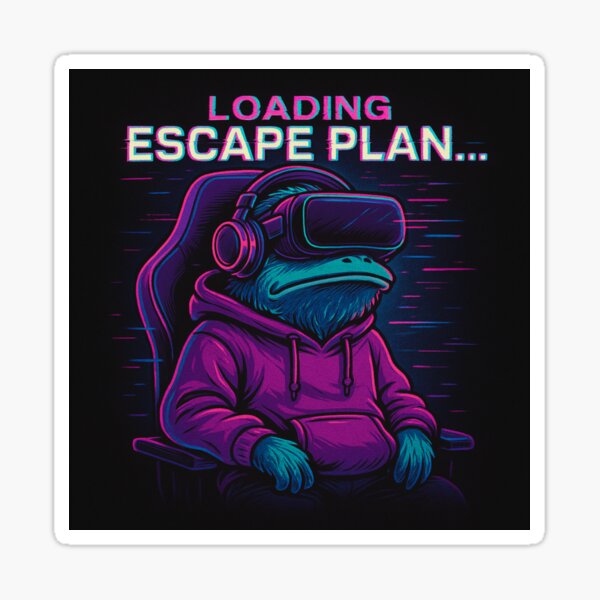 "Cyberpunk Frog Gamer – Loading Escape Plan | VR Headset Meme Design ...