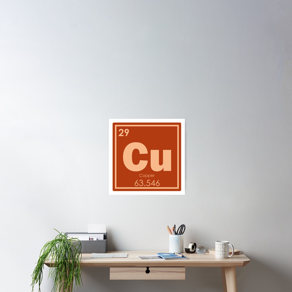 Póster «Elemento químico de cobre» de tony4urban | Redbubble