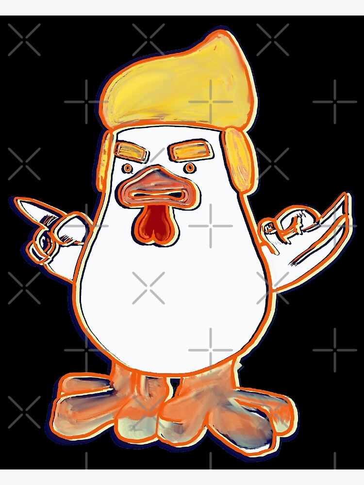 "Trump Chicken Caricature – Hand-Drawn Political Satire Illustration ...