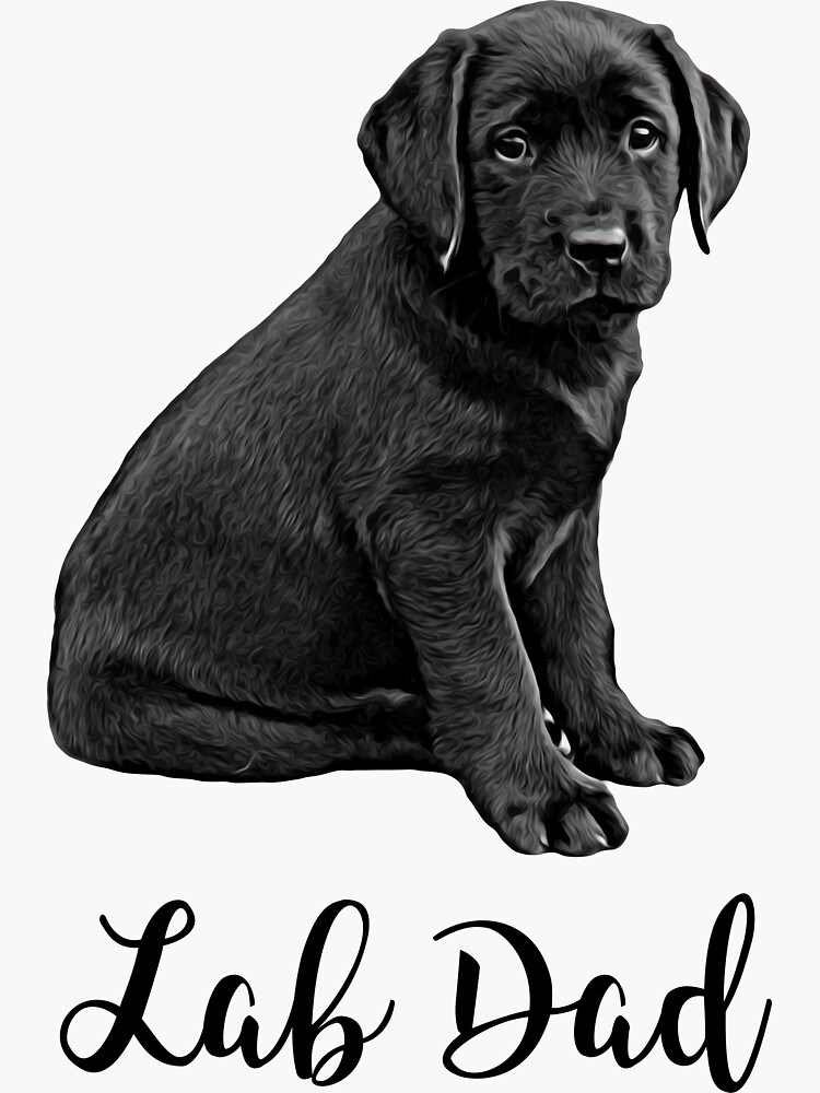 "Black Lab - Lab Dad " Sticker by BlackDogArtJudy | Redbubble
