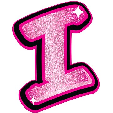 "Glitter Pink I Initial Sticker" Sticker for Sale by LazyCreativeCo ...
