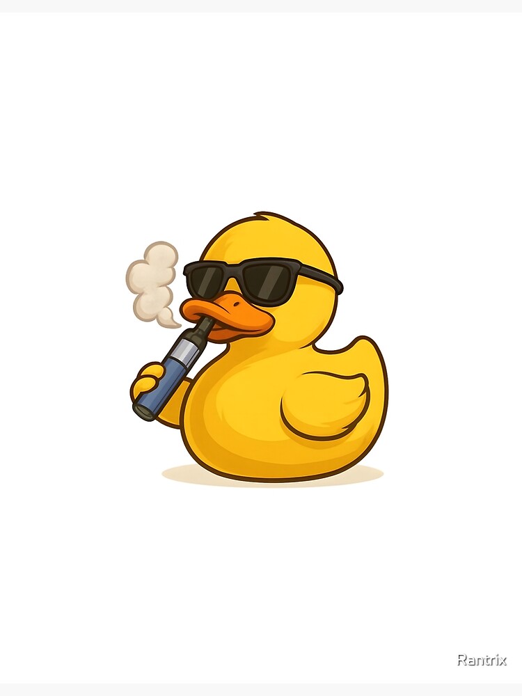"Cool Vaping Duck – Funny Rubber Duck with Vape Pen" Greeting Card for ...
