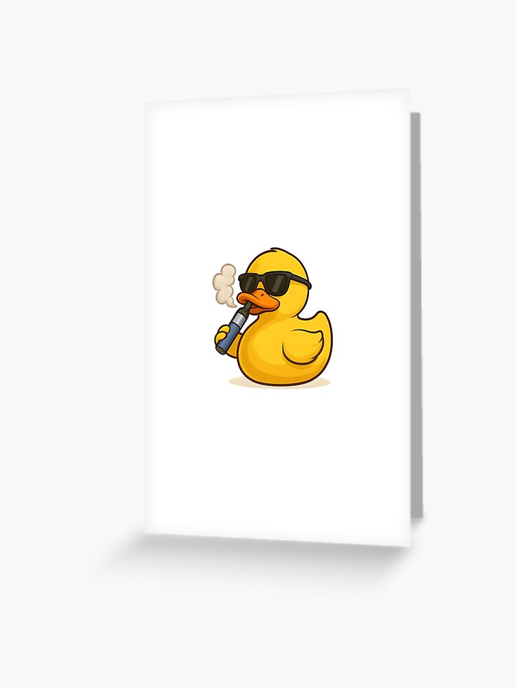 "Cool Vaping Duck – Funny Rubber Duck with Vape Pen" Greeting Card for ...