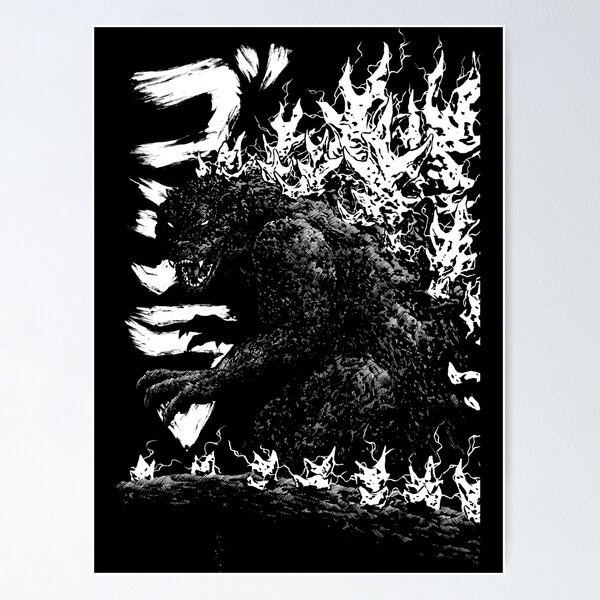 "Gojira Millenium godzilla 2000 minus 1 shin b&w" Poster for Sale by ...