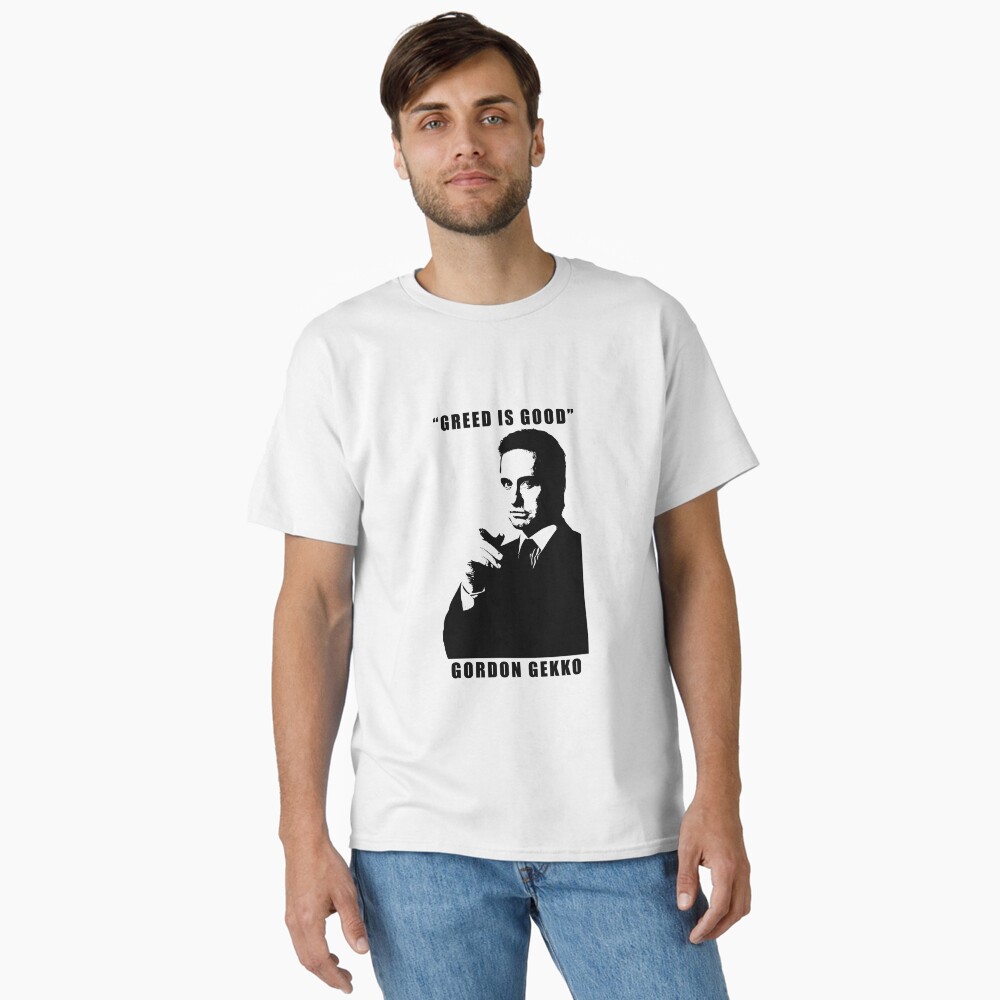 "Greed is Good by Gordon Gekko" Sticker for Sale by IconicFriends ...
