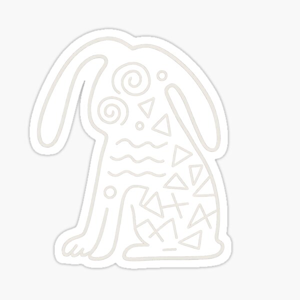 "Geometric Pattern Bunny Outline" Sticker for Sale by MysticArtisan ...