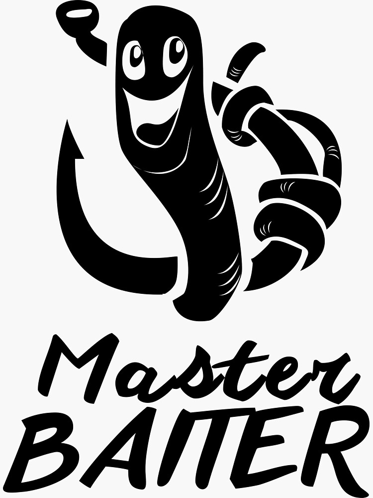 "Master Baiter" Sticker for Sale by SillyShirtsLOL | Redbubble
