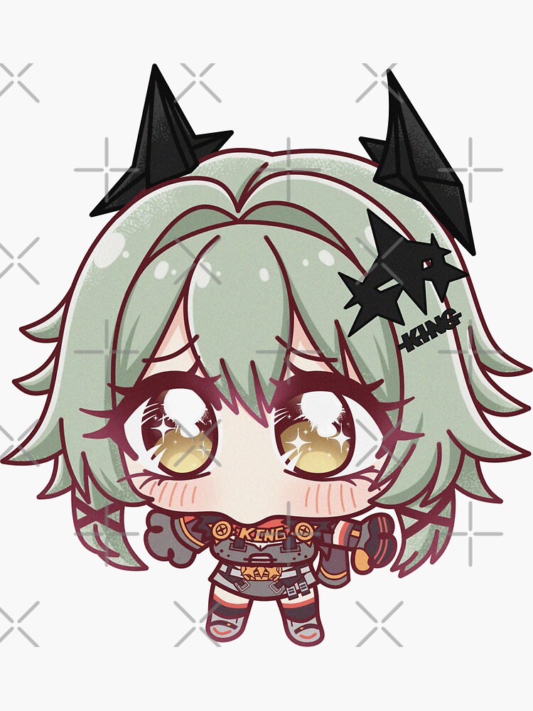"Caesar King Zenless Zone Zero ZZZ Chibi anime Uppies meme" Sticker for ...