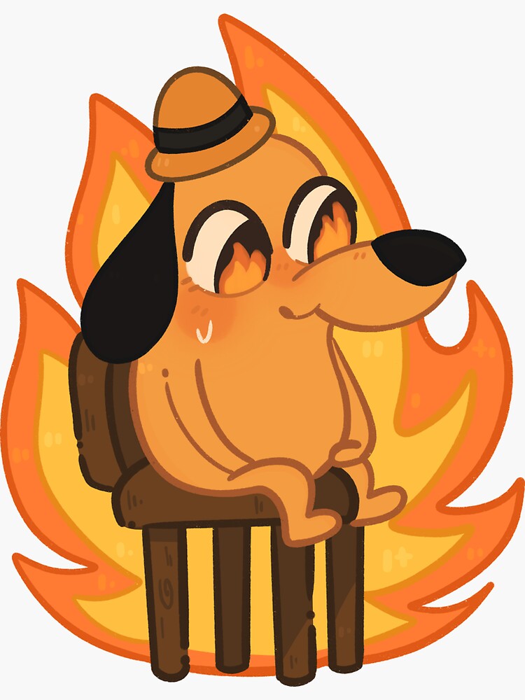 "This is Fine" Sticker for Sale by tsuyoiiii | Redbubble