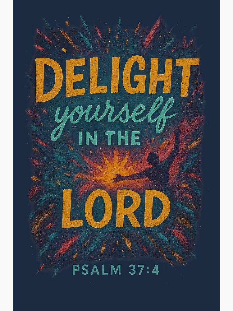 "Psalm 37:4 – Delight Yourself in the Lord Bible Verse" Poster for Sale ...