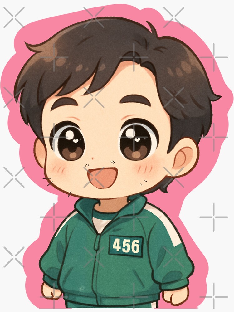 "Chibi 456 Gi-Hun" Sticker for Sale by Its-All-Peachy | Redbubble