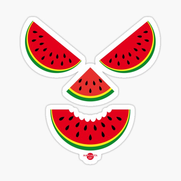 "Evil horror melon face watermelon" Sticker by Margarita-Art | Redbubble