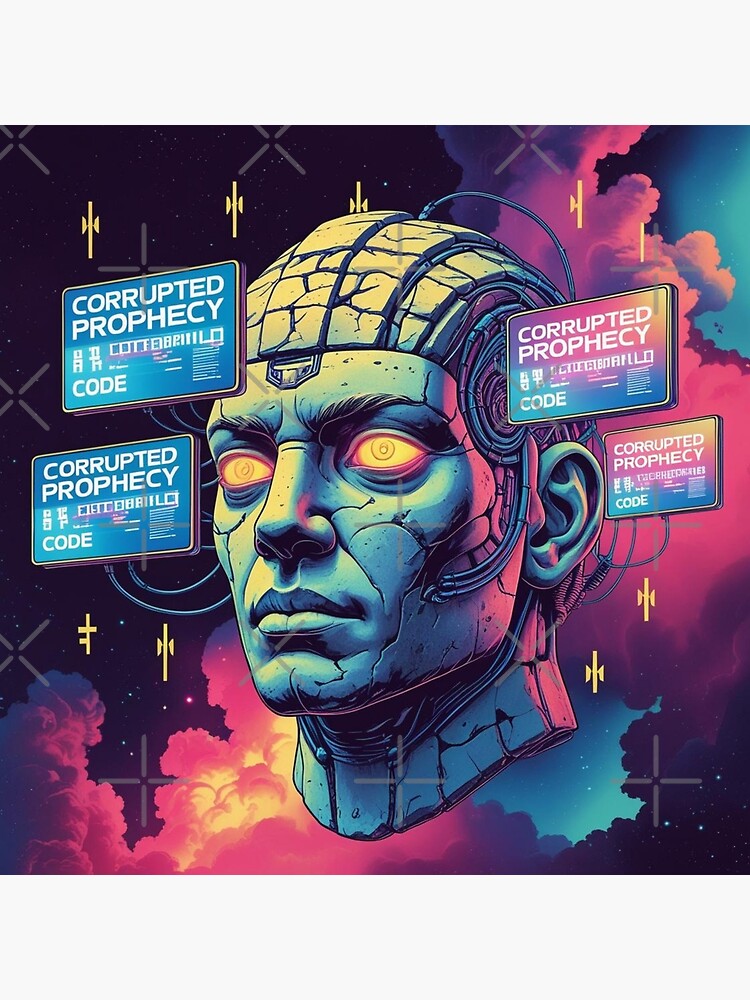 "The Oracle Interface // Archive_Δ_01 – Corrupted AI Prophet Head ...