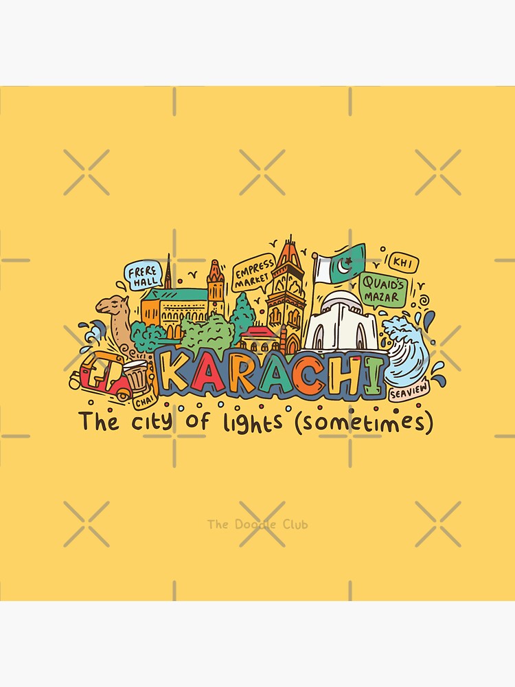 "Karachi City Doodle Art" Sticker for Sale by thedoodleclub- | Redbubble