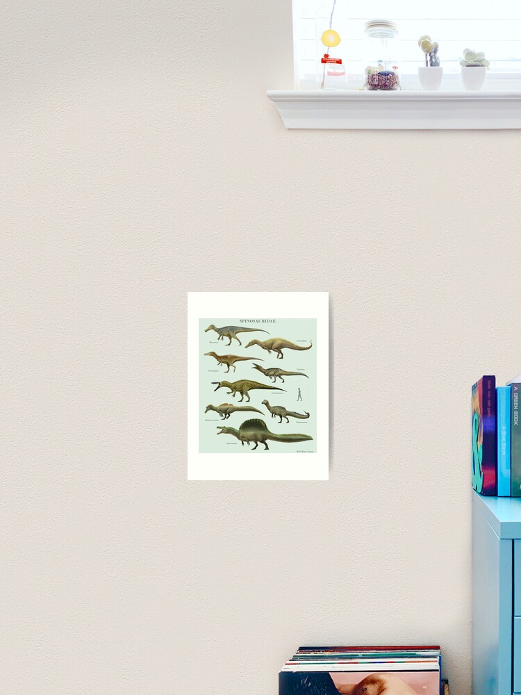 "SPINOSAURIDAE. Spinosaurus family dinosaurs. paleoart" Art Print for ...