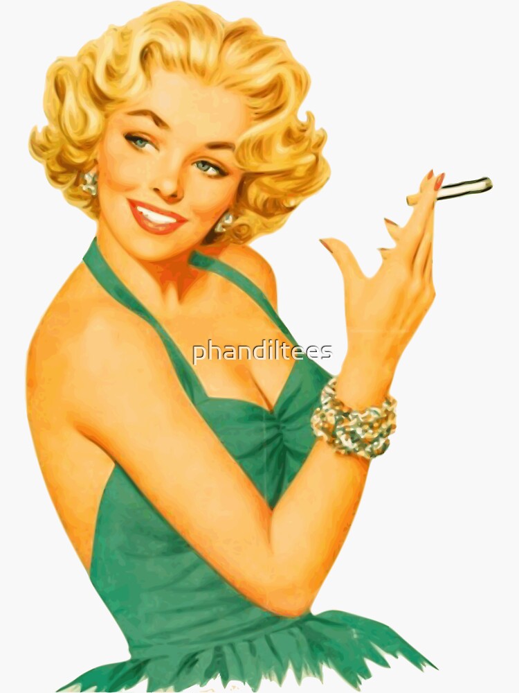 "Vintage Blonde Lady" Sticker for Sale by phandiltees | Redbubble