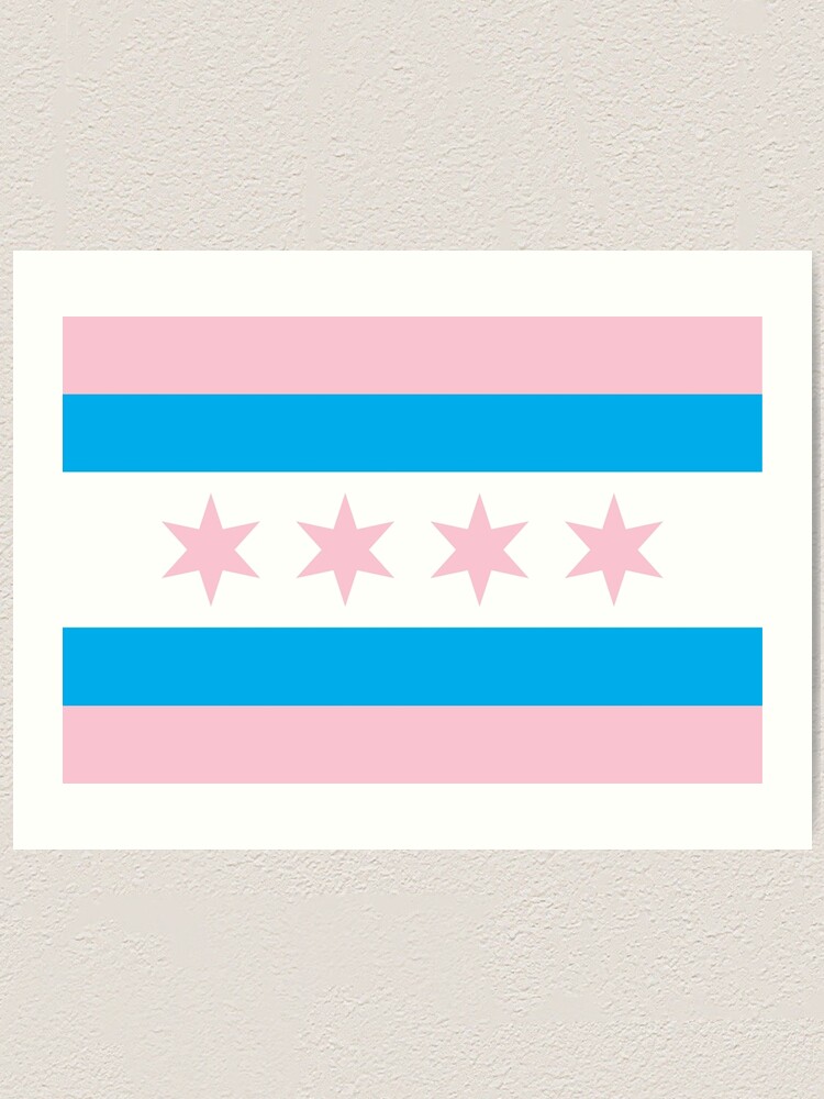 "Trans Pride Chicago Flag" Art Print for Sale by dopaminebrand | Redbubble
