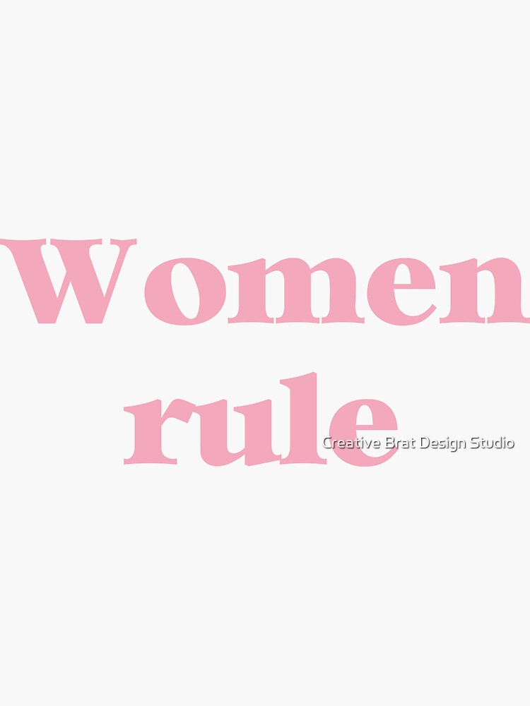 "Women Rule Feminist Feminism Pink Inspirational Motivational College ...
